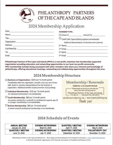 Membership for the Philanthropy Partners of the Cape and Islands ...